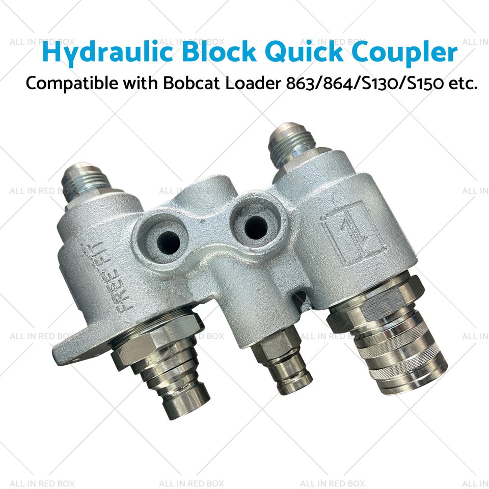 For Bobcat Hydraulic Block Quick Coupler Flat Face FFH Auxillary Valve ...