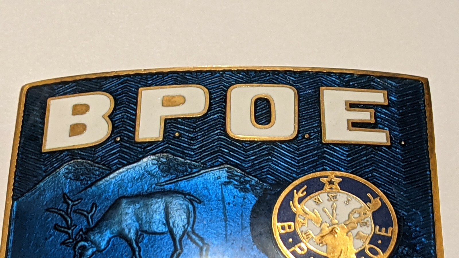 VINTAGE ELKS CLUB BPOE BELT BUCKLE - Gem