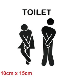 Toilet Sign Sticker Decal Bathroom Restroom Men Women WC Door Gender ...