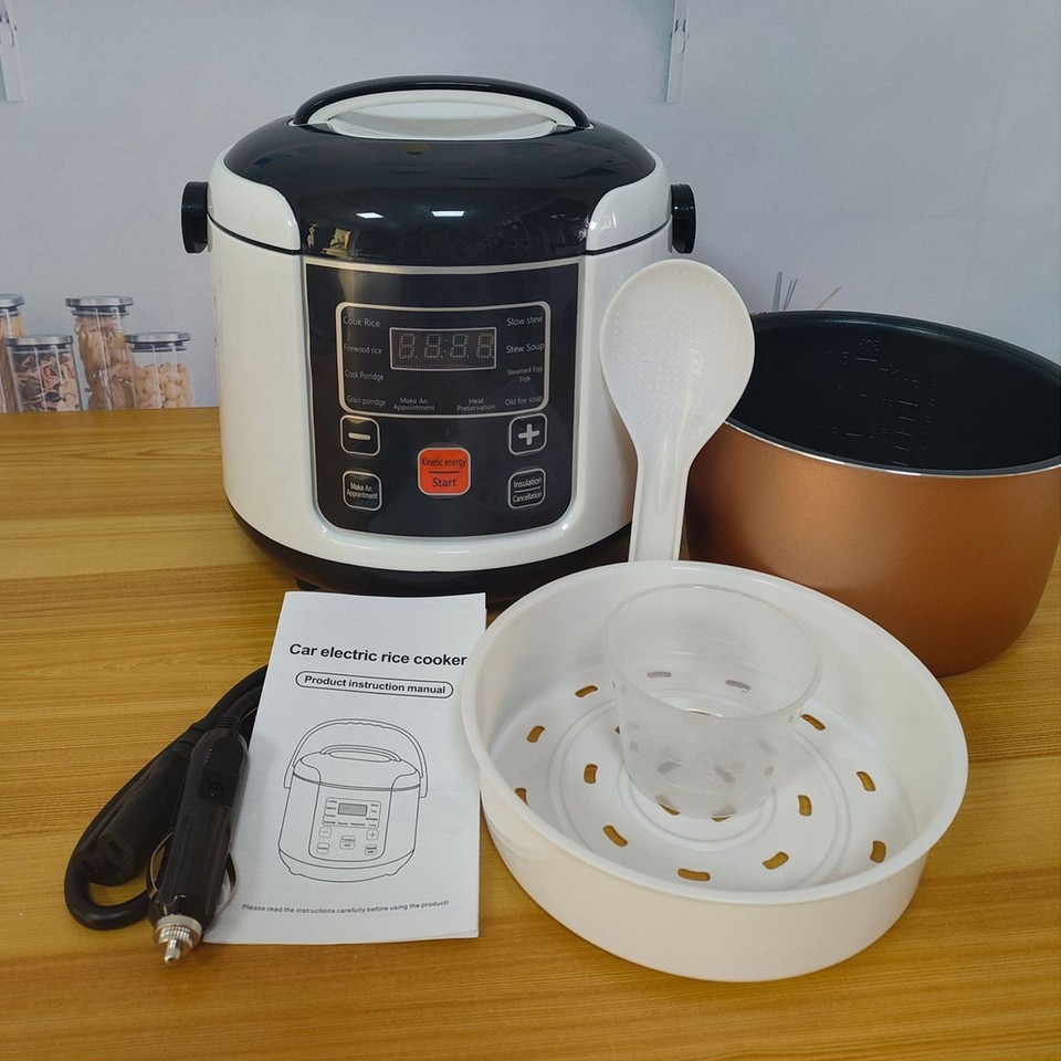 (24V)Mini Rice Cooker 2L Portable Travel Rice Cooker For 2-4 People ...