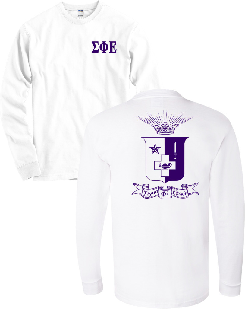 Sigma Phi Epsilon Fraternity Crest Long Sleeve SigEp Shirt - MANY ...