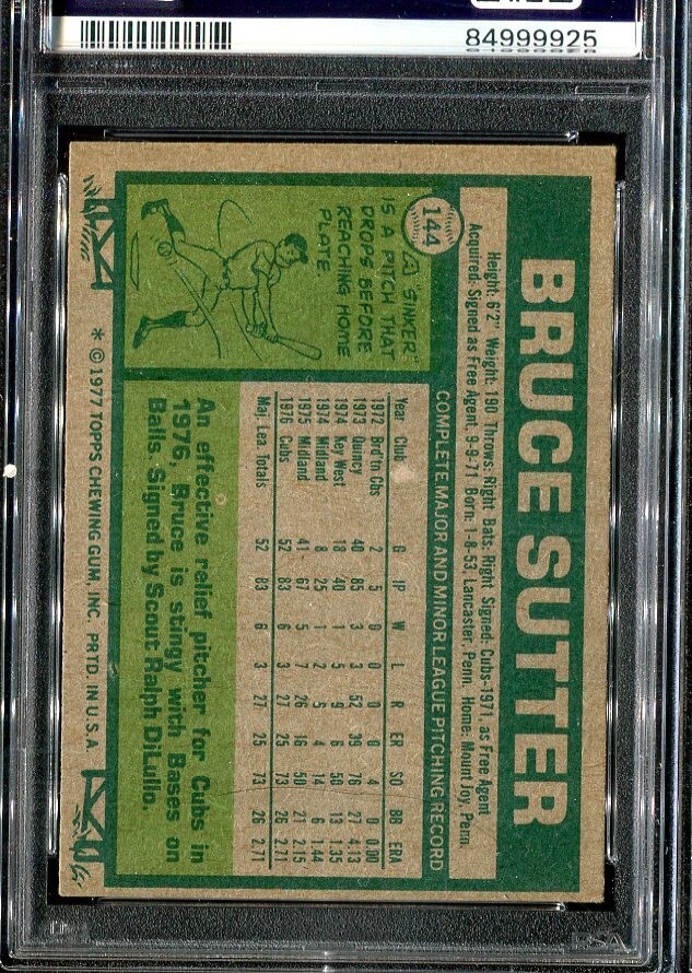 1977 Topps #144 Bruce Sutter PSA 7 | eBay