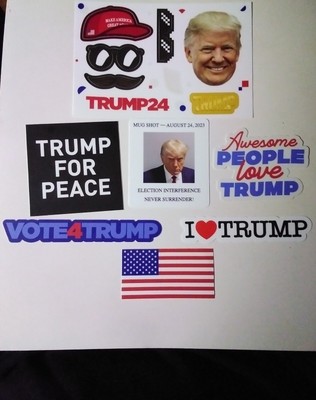 Donald Trump Stickers/Decals Lot TRUMP MUG SHOT & MORE!!! BRAND NEW ...