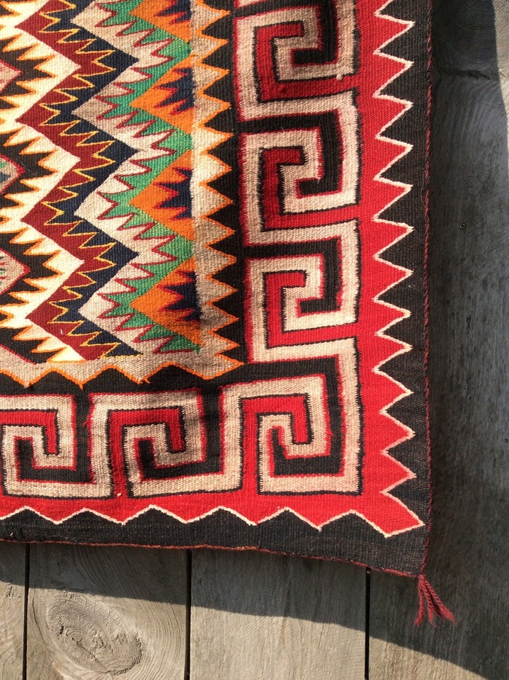 Navajo Rug Red Mesa Teec Nos Pos Antique Pictorial Weaving Native ...