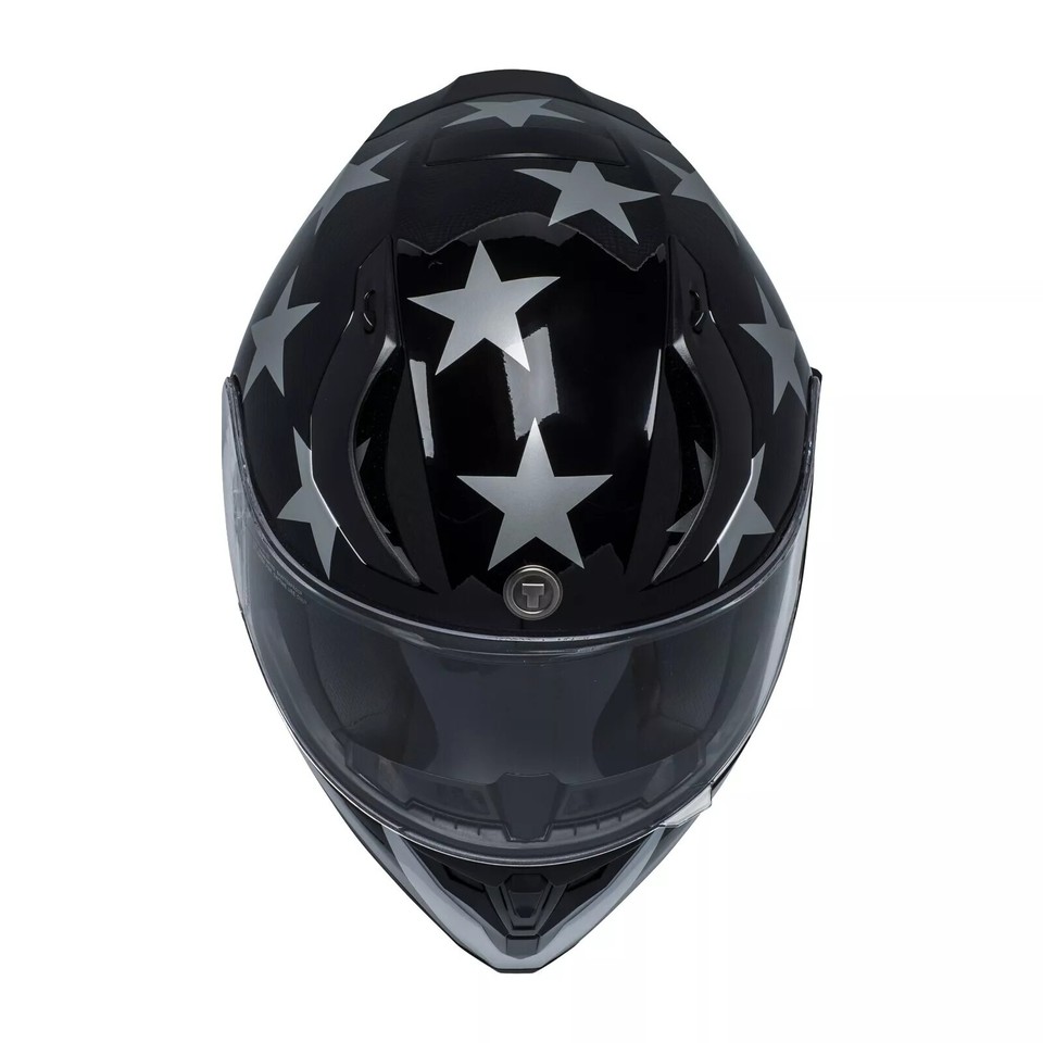 Gloss Black Motorcycle Bike Helmet Torc T15 Street Full Face Captain ...