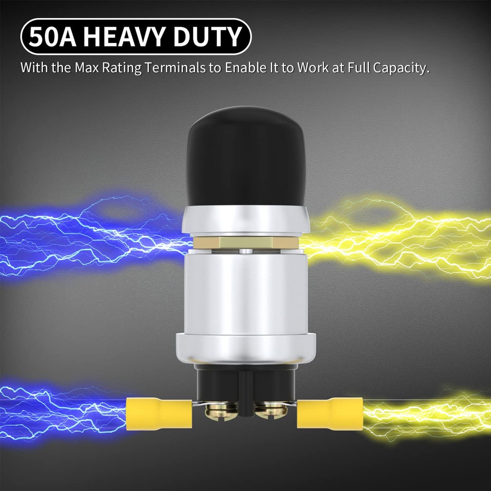 50A Momentary Push-Button Starter Switch Waterproof Heavy-Duty Start ...