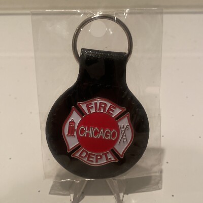 New Leather Chicago Fire Department Key Fob Metal badge | eBay