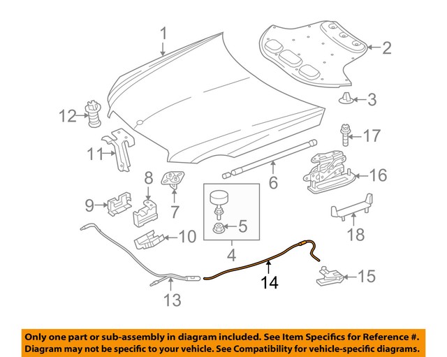 Mercedes MERCEDES-BENZ OEM 10-15 E350 Hood-Latch Lock Release Cable ...