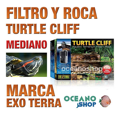 FILTRO Y ROCA PARA TORTUGAS TURTLE CLIFF Mediano Exo Terra 2en1 | eBay
