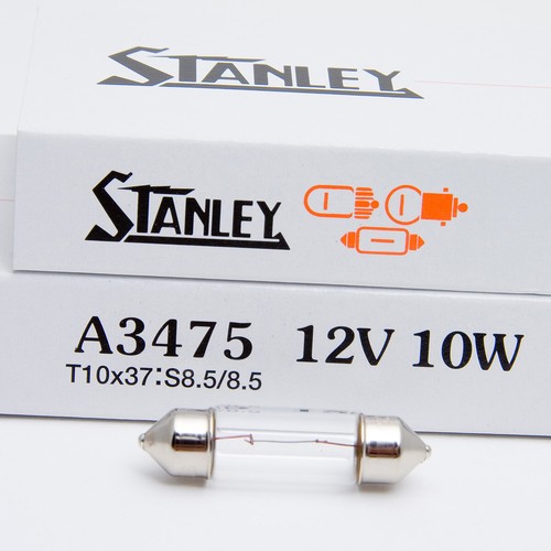 Stanley A3475 12V 10W T10X37 Clear Auto Bulb, Made in Japan Quantity=1 ...