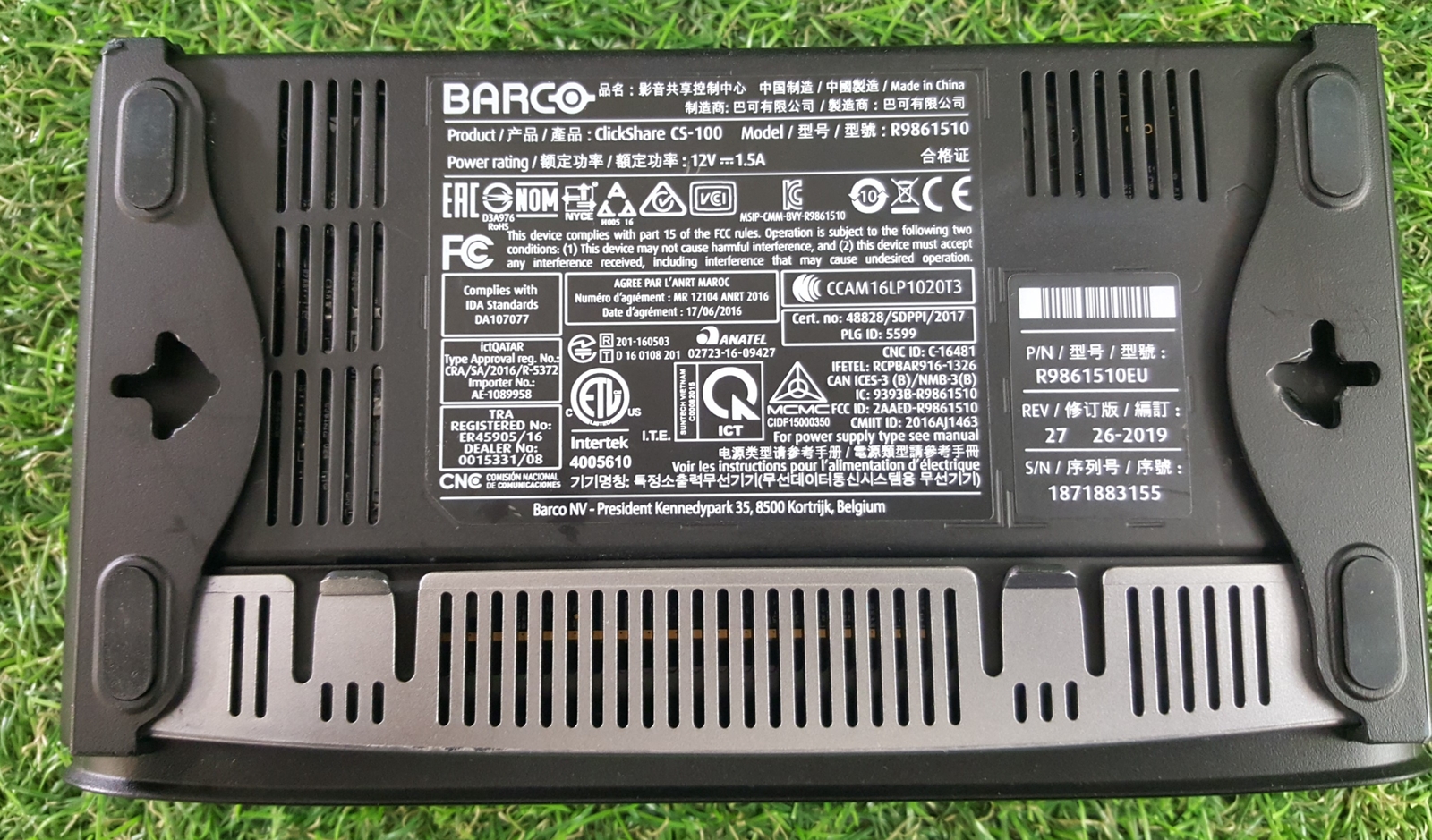 Barco ClickShare Cs-100 Wireless Presentation System R9861510 for sale ...