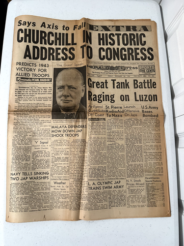 December 26 1941 Los Angeles Herald Churchill Address Congress ...