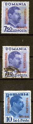 Romania 1936 CHARLES II. overprinted CEHOSLOVACIA YUGOSLAVIA 1920-1936 ...