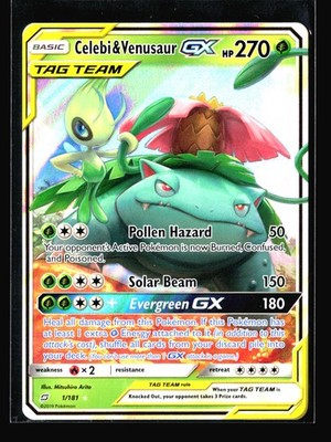 Celebi & Venusaur GX SM - Team Up #1/181 Tag Team Ultra Rare Pokemon ...