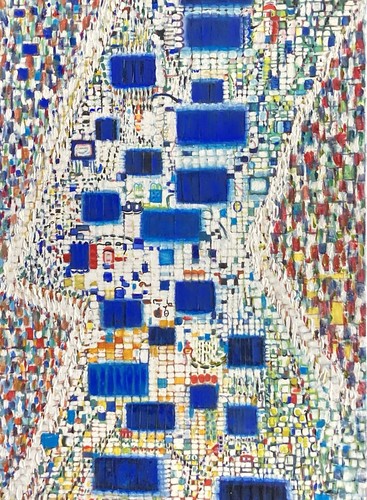 Original Oil and Mixed Media Abstract Painting By Laluk: “Division ...