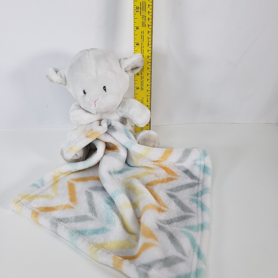 Little Miracles Lamb Sheep Plush Lovey Chevron Security Blanket Baby ...