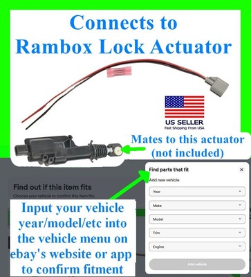 fits Ram Rambox Lock Actuator Motor Connector Plug Wiring Pigtail ...