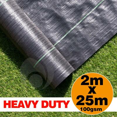 Weed Membrane Ground Fabric Cover 2M x 25M Garden Landscape Heavy Duty ...
