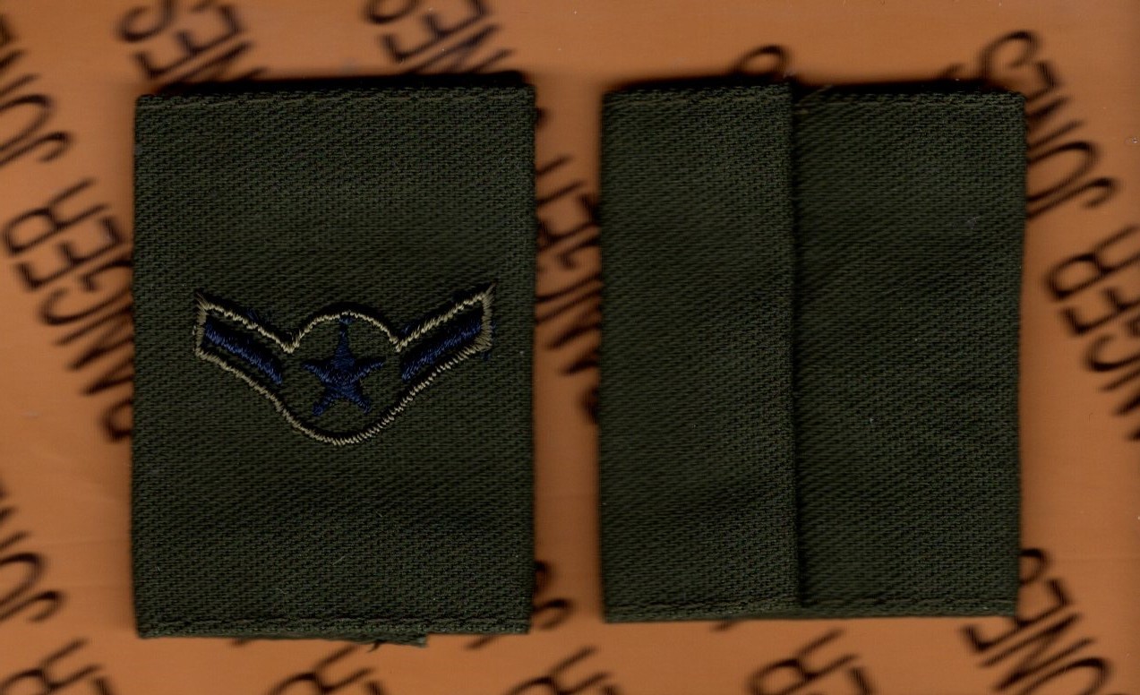 USAF Air Force AIRMAN AMN E-2 OD Green & Blue Slip on rank patch | eBay