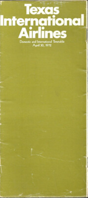 Texas International Airlines system timetable 4/30/72 [3071] | eBay