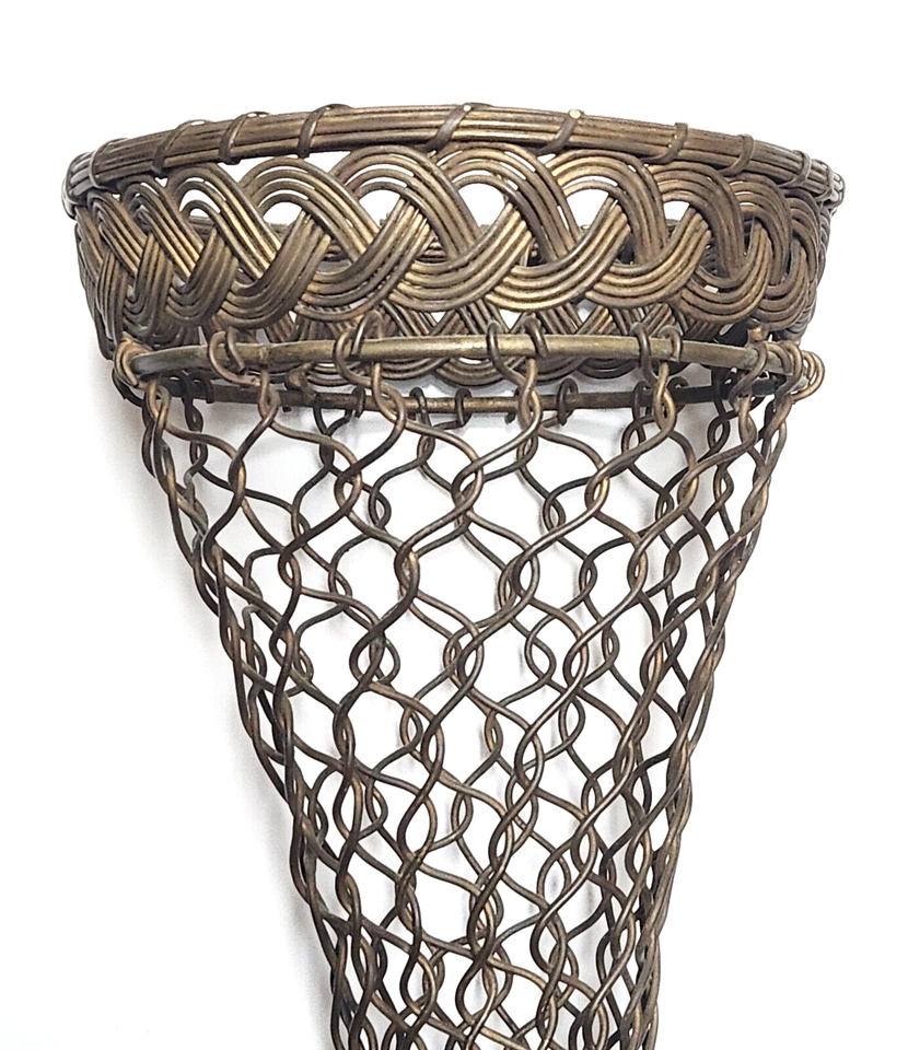 RARE PAIR Antique French Woven Chainmail Brass Wall Pockets Ooh La La ...
