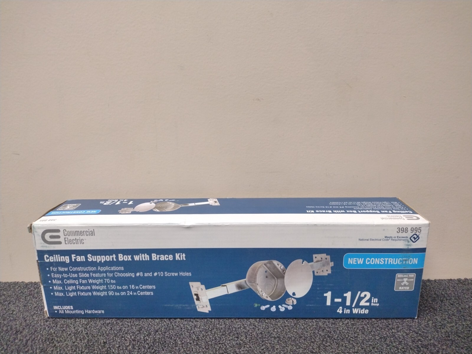 Ceiling Fan Support Box With Brace Kit Commercial Electric | Shelly ...