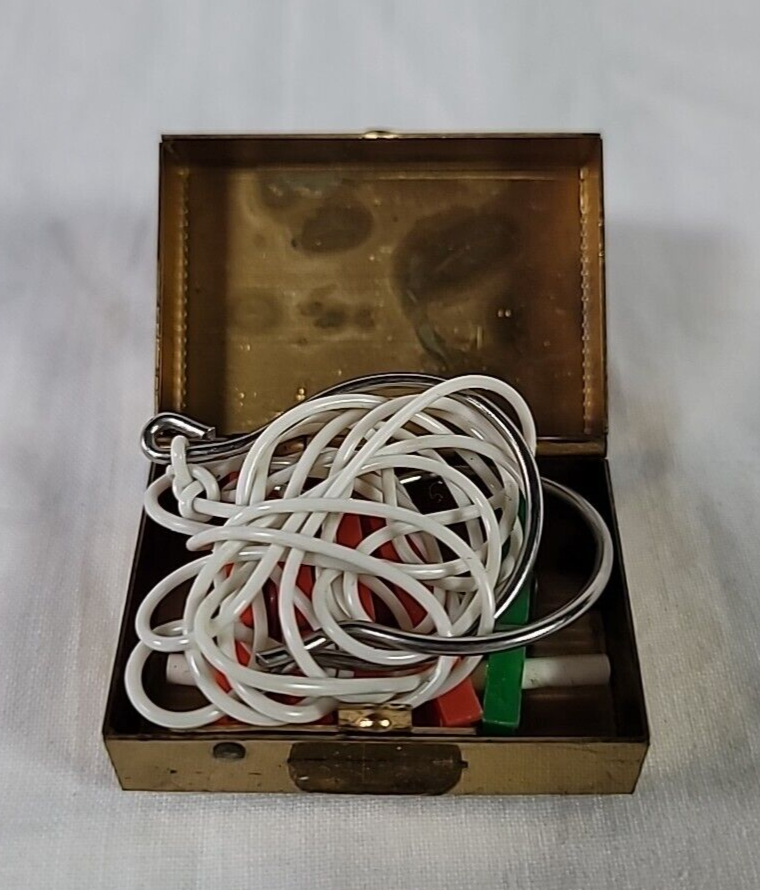 Vintage Miniature Doll Clothesline & Clothes Pins In Mini Red & Gold ...