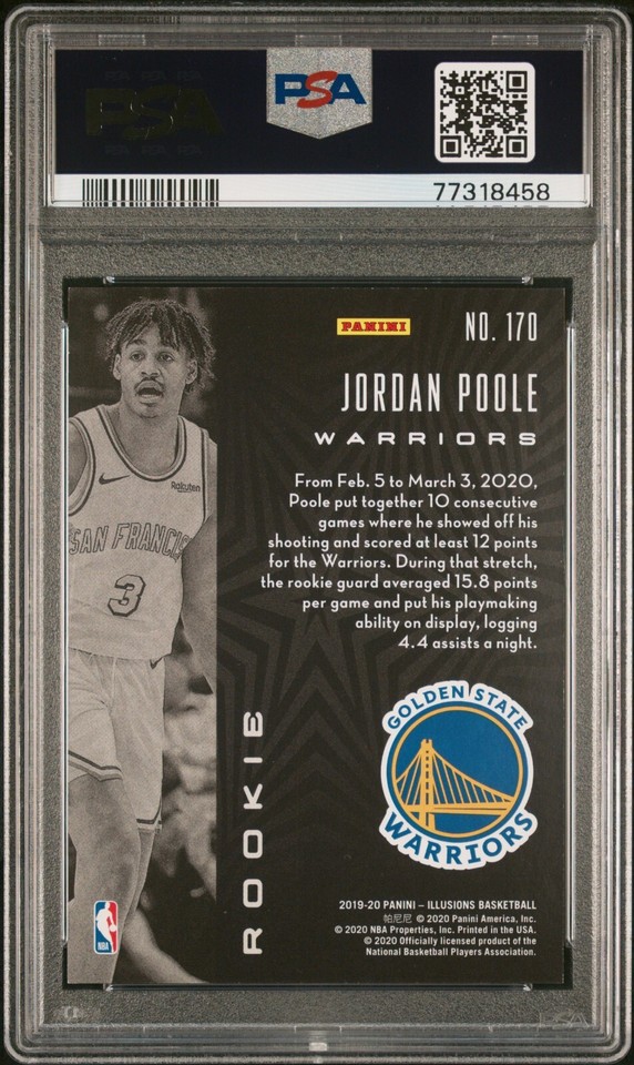 2019 Panini Illusions Jordan Poole 170 PSA 10 GEM MINT Trophy ...