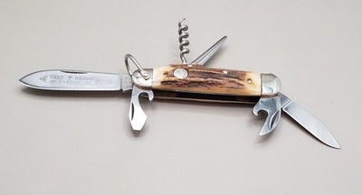 Tree Brand Boker Germany 182 Camp Knife Genuine Stag Near Mint! | eBay