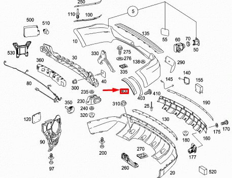 MB ML W164 REAR WHEEL HOUSING REAR BELOW RIGHT TRIM A16488042059999 NO ...
