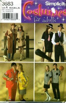 Simplicity Sewing Pattern 3683 Misses Mens Cowboy Musicians NASCAR Size ...