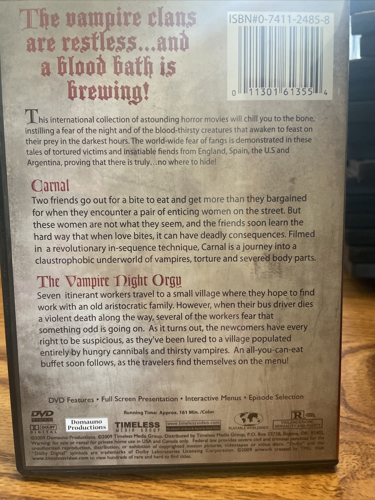 Vampire Collection DVD 2 Movies Carnal & The Vampire Night Orgy | eBay