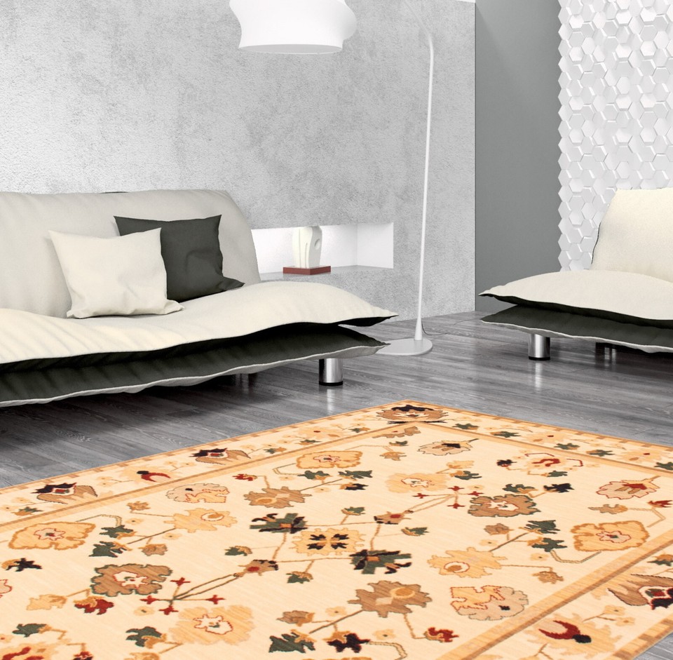 5ft8 x 8 ft Authentic. Karastan New Zealand Wool Area Rug Beige EZ ...