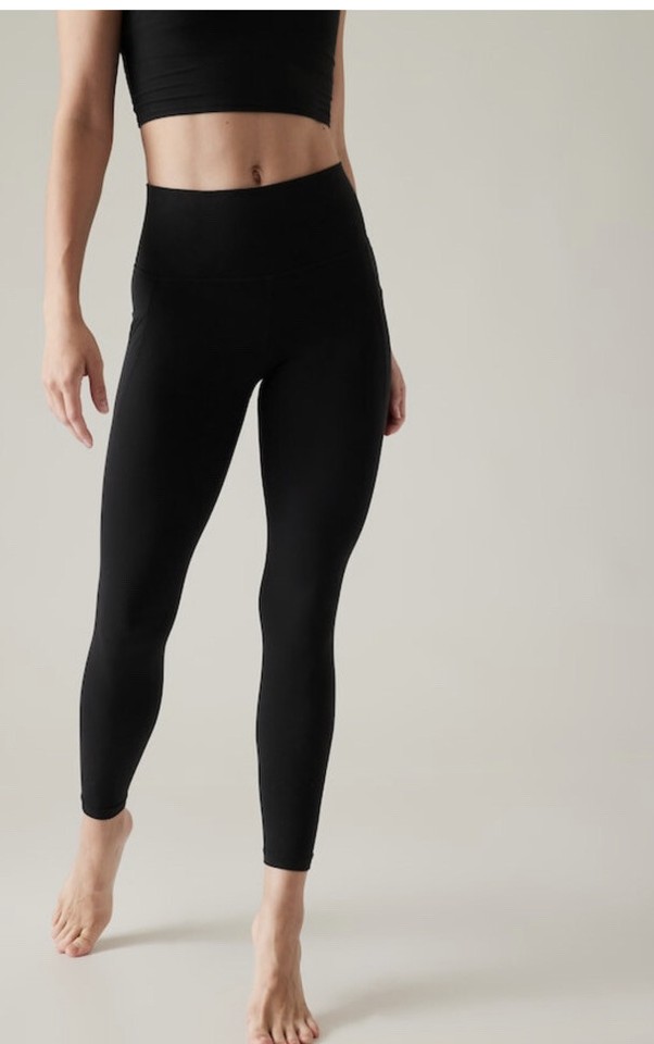 Athleta Size XS X-Small SALUTATION STASH HIGH RISE 7/8 Tight Black ...