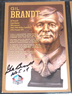 2019 Hall of Fame Bust Card GIL BRANDT Auto #d/150 Signed HOF Autograph ...