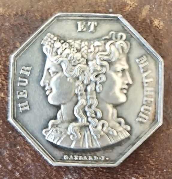 FRANCE- c.1820 -CUPID WITH BOW & ARROW- FORTUNE & MISFORTUNE -SILVER ...