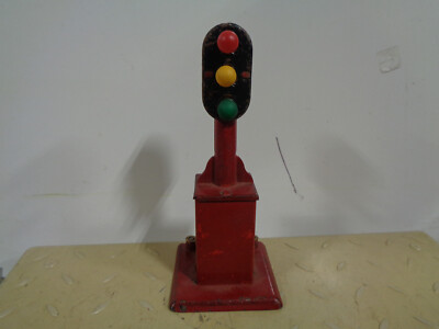 VINTAGE MARX ALL METAL #404 0 SCALE 3 LIGHT BLOCK SIGNAL TESTED WORKS ...