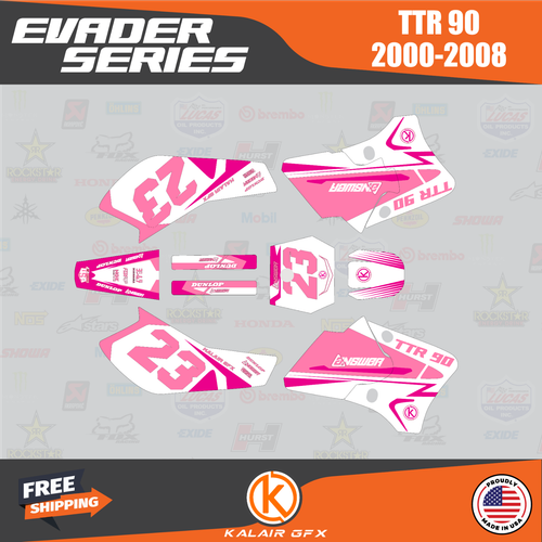 Graphics Kit for Yamaha TTR90 (2000-2008) TTR 90 Evader Series - Pink ...