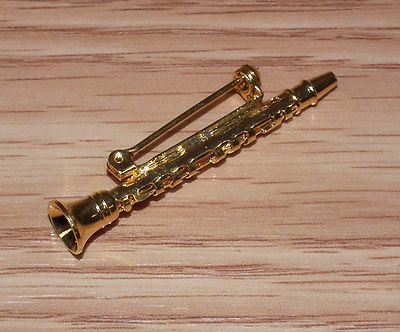 Unbranded Gold Tone 1 3/4" Inch Clarinet Musical Instrument Collectible ...