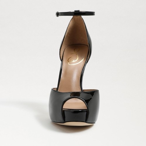 Sam Edelman Florencia Peep Toe Platform Heels Patent Leather Black US 9 ...
