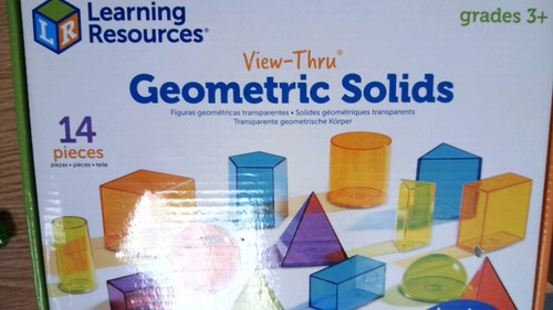 Learning Resources View-Thru Geometric Solids 14 Pieces Math Homeschool ...