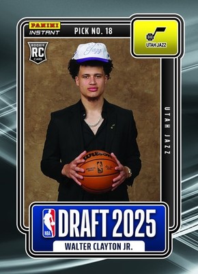 2025-26 Panini Draft Night Walter Clayton Jr. 1st NBA Rookie Black 1/1 ...
