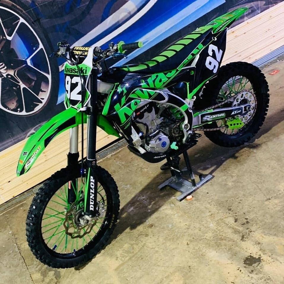 Kawasaki KX KXF 65 85 250 450 2013-2025 complete graphics kit 21 mil | eBay