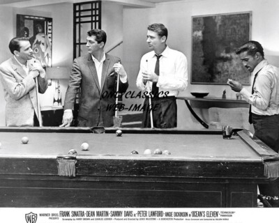 1960 OCEAN'S ELEVEN RAT PACK POOL BILLIARD 11x14 PHOTO FRANK SINATRA ...