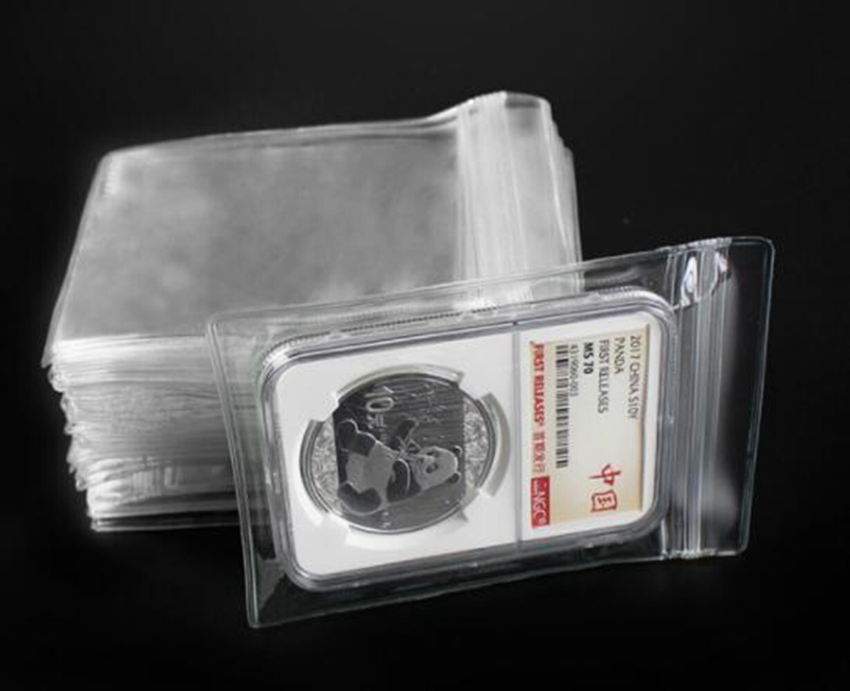 25 x Coin Protector Plastic Pocket Zip Bags for Graded Slab Holder NGC ...