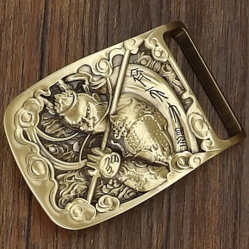 Pure Solid Brass Belt Buckle for Men, Fits 1.5in Belts, Sun WuKong ...