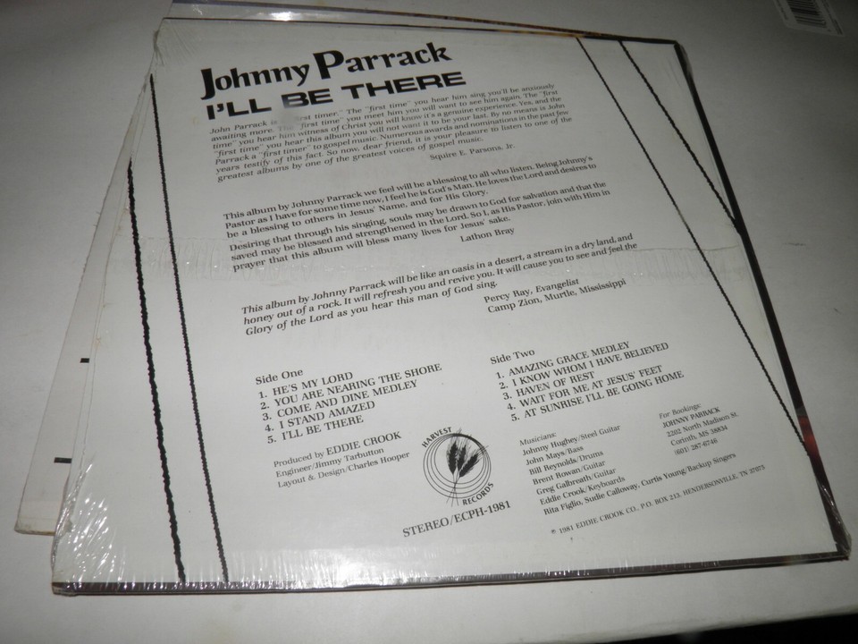 Johnny Parrack ''I'LL BE THERE'' Southern Gospel Music Record Album | eBay
