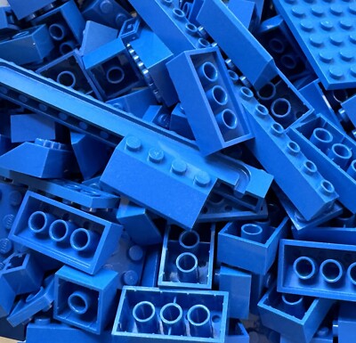 LEGO 100 Pieces Random BLUE Bulk Lot Bricks Plates Specialty Parts | eBay