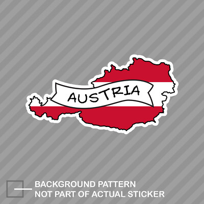 Austrian Shaped Austria Flag Sticker Decal Vinyl ribbon country pride ...