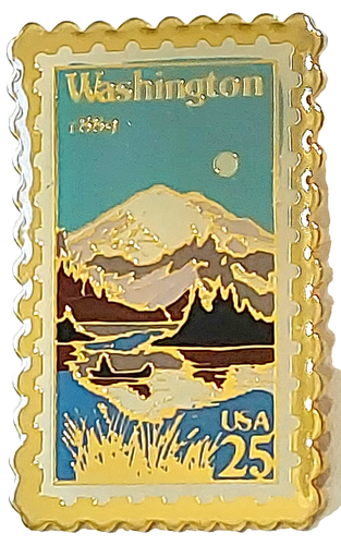 USPS State of Washington 1889 (42nd State) USA 25c Stamp Lapel Pin | eBay